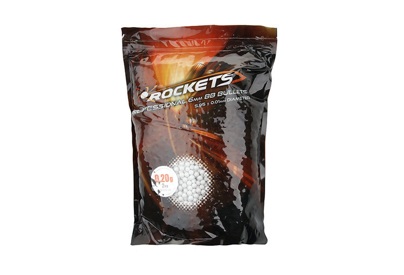 Rockets Professional 0.20g x 10000 BB pellets in 2kg Bag - bbguns4less