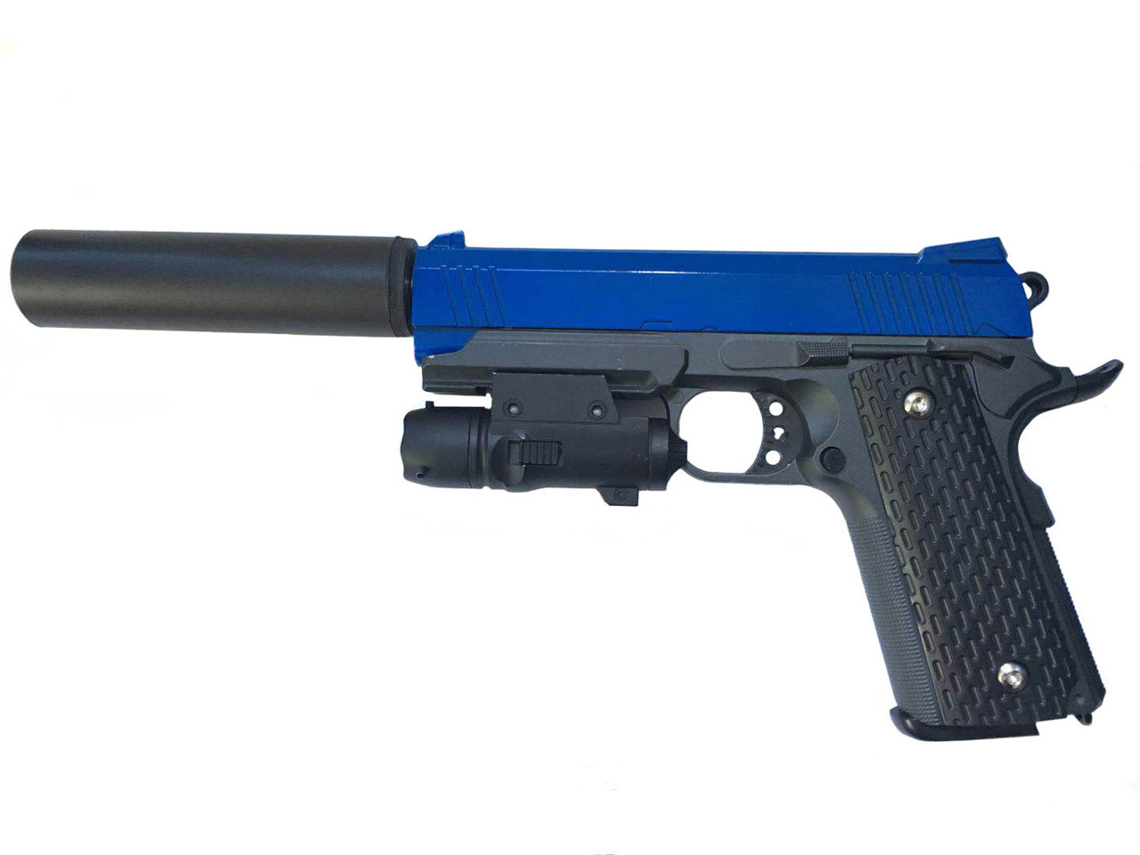 Galaxy G25A Kimber Metal Pistol inc Laser Sight & Silencer in Blue ...