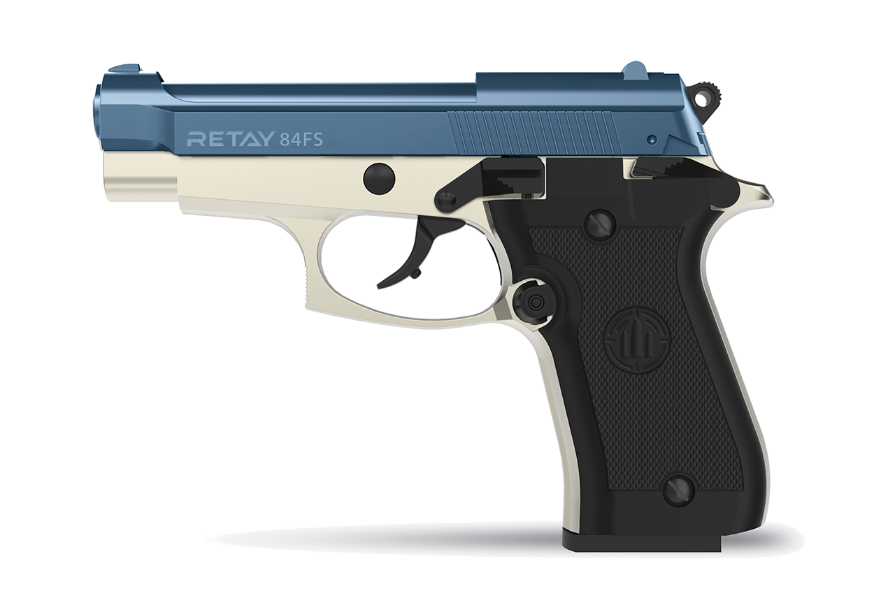Retay Mod 92 - 9MM Blank Firing Pistol in Satin & Blue - bbguns4less
