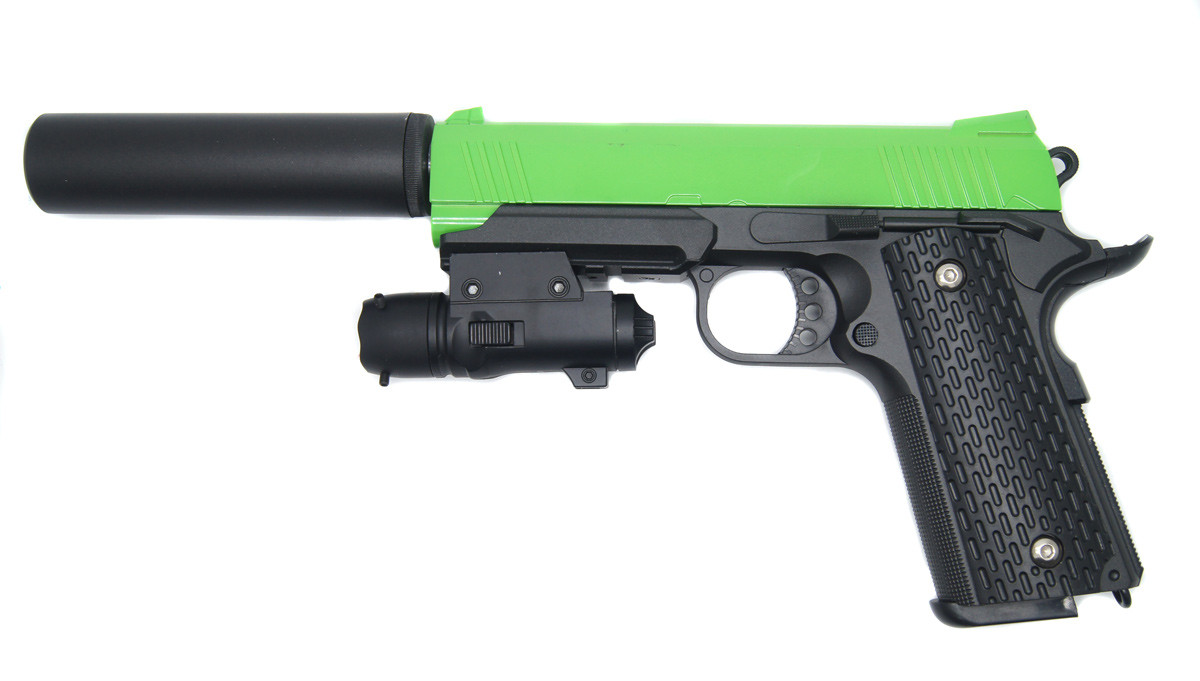 Galaxy G25A Kimber Pistol - Laser & Silencer in Radioactive Green ...