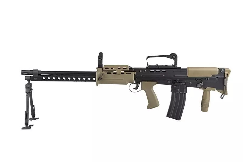 ICS L86A2 LSW Airsoft Rifle with bipod in Black - bbguns4less