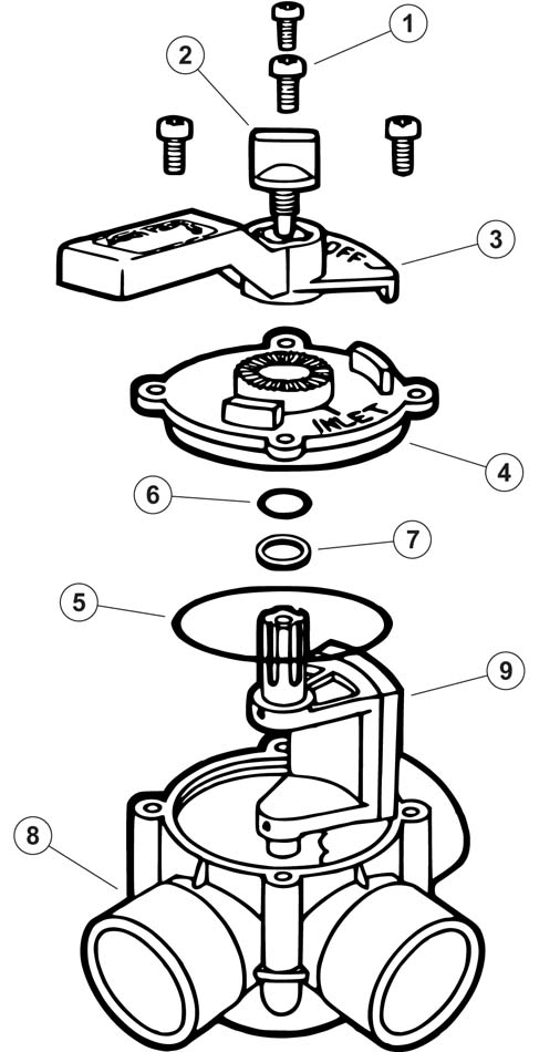 Waterpik Jandy Space Saver 3 Port Valve