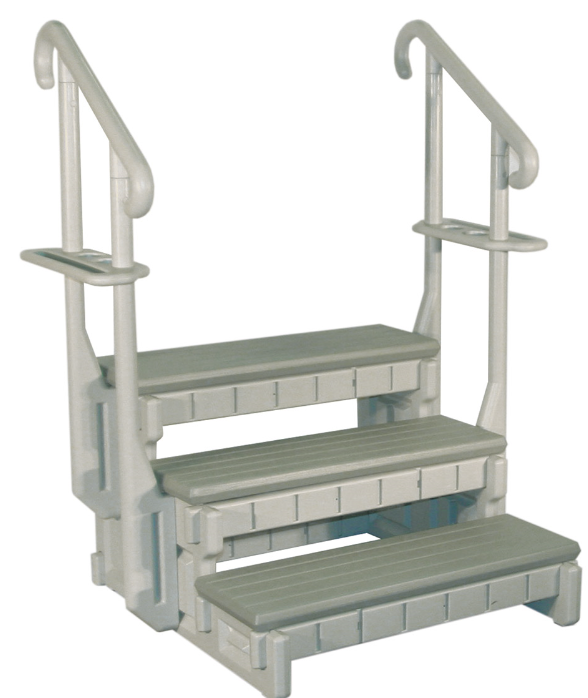 36" Signature 3 Steps with Handrails Gray SSS36-3GREY