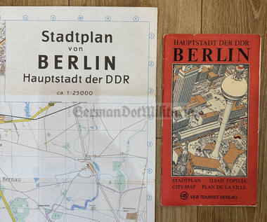 od207 - c1977 East German map of the City of Berlin & guidebook - wall ...