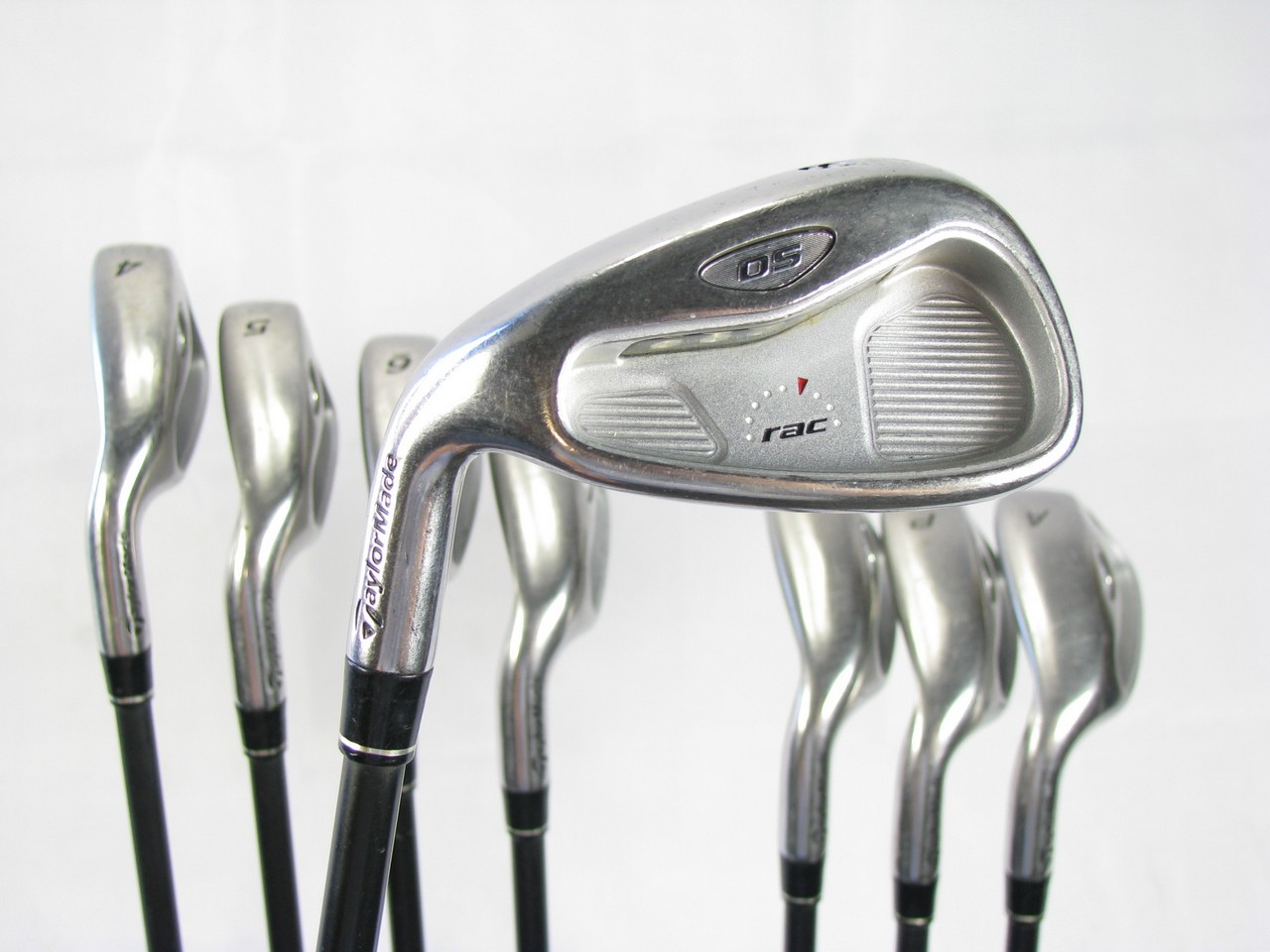 LEFT HAND TaylorMade RAC OS 2005 iron Set 3-PW+AW w/ Graphite Regular ...