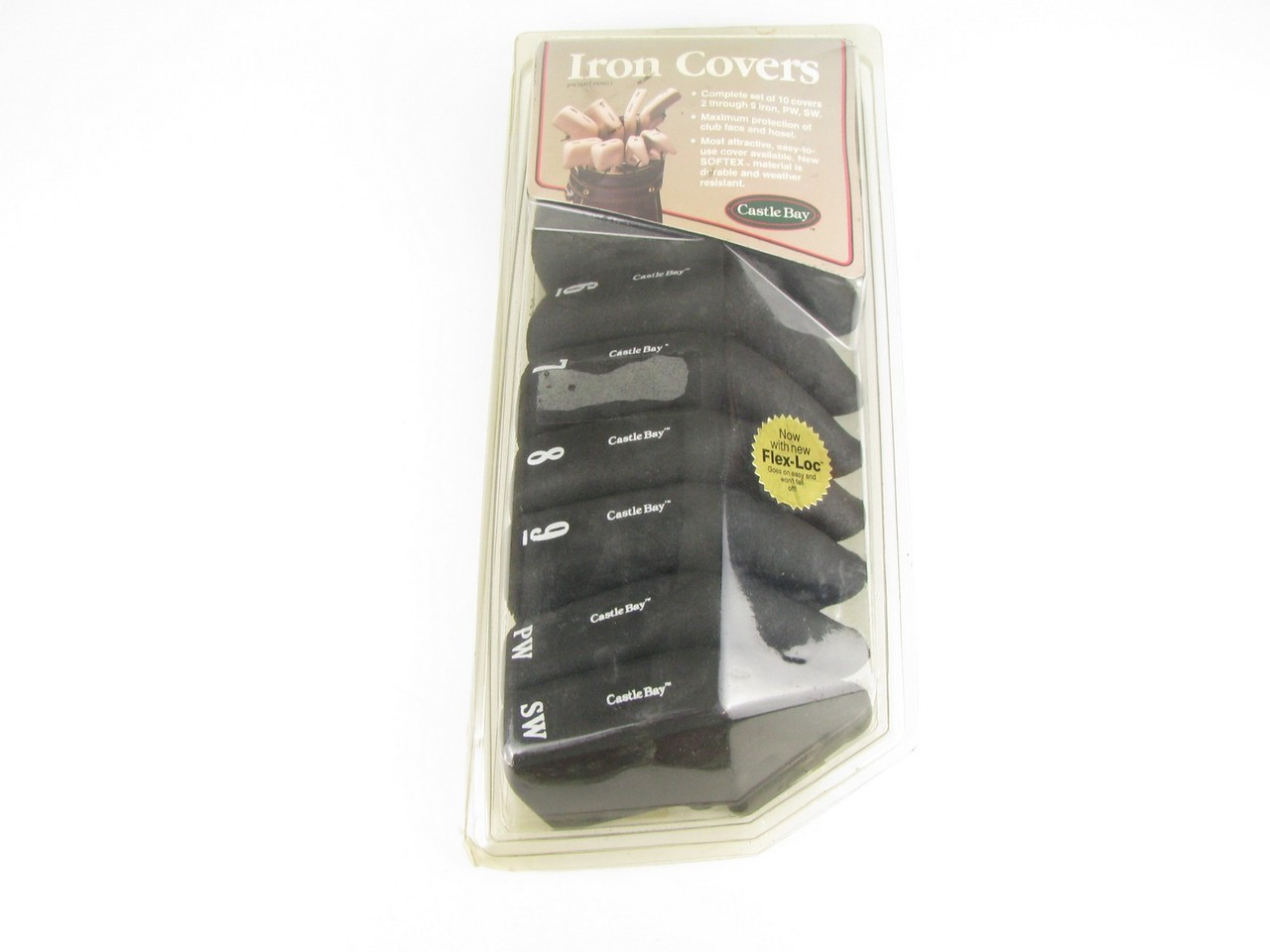 NEW Castle Bay Softex iron covers with Flex-Loc 2-PW+SW BLACK - Clubs n ...