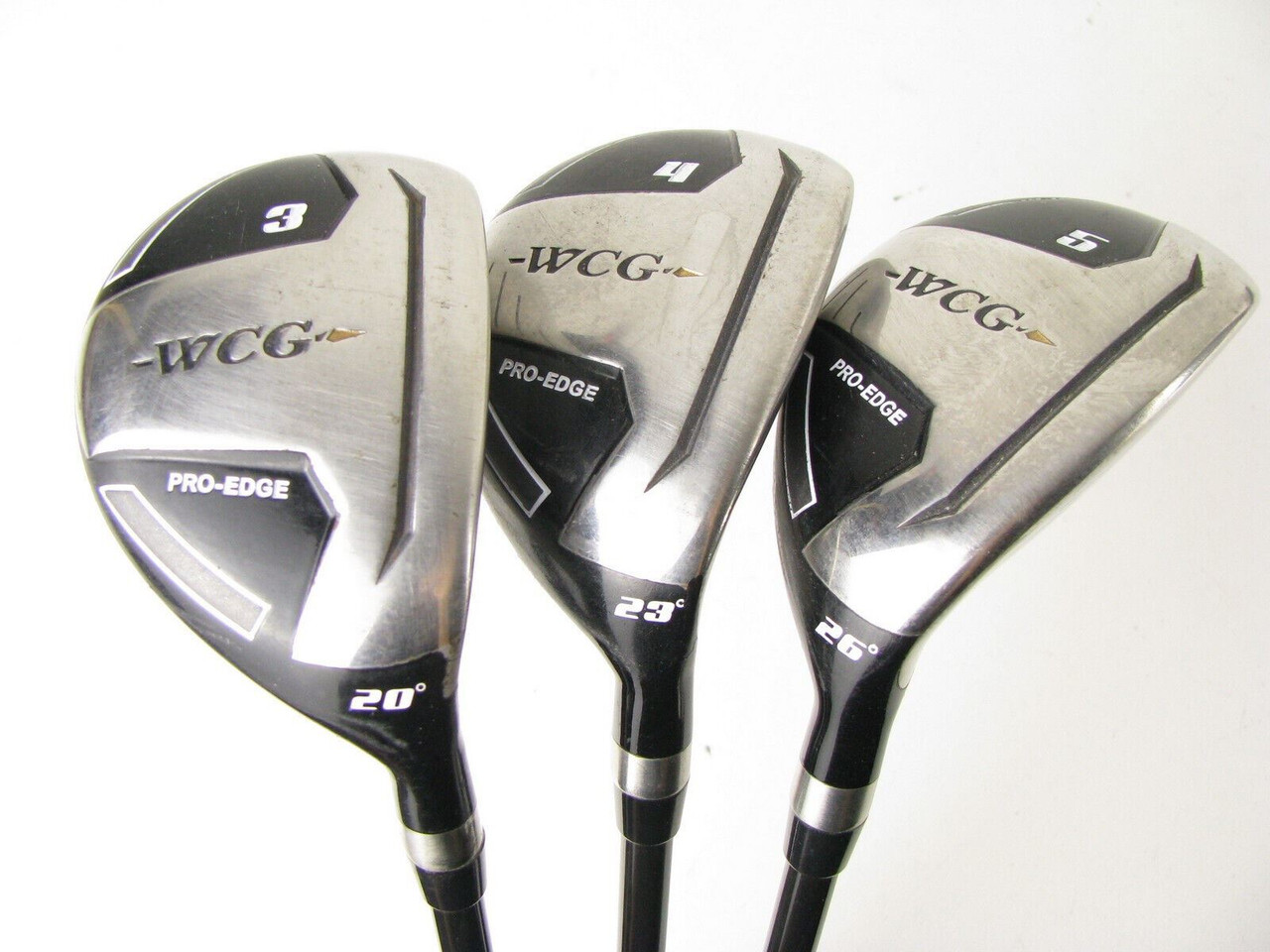 Set of 3 Warrior WCG Pro Edge Hybrids 3h,4h,5h with Graphite Regular ...
