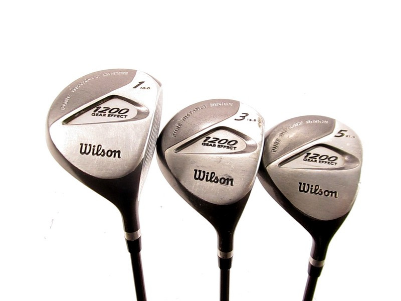 Wilson 1200 Gear Effect Wood Set 1,3,5 w/ Graphite Mens Flex Uniflex ...