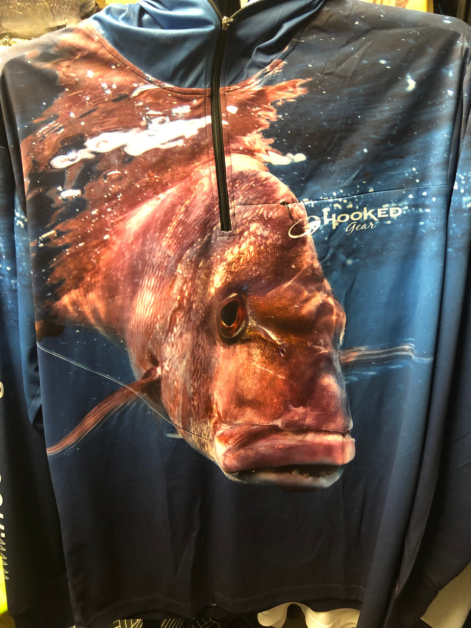 Adults Sun Protection UV Fishing Shirt Hoodie Snapper - Hooked Gear