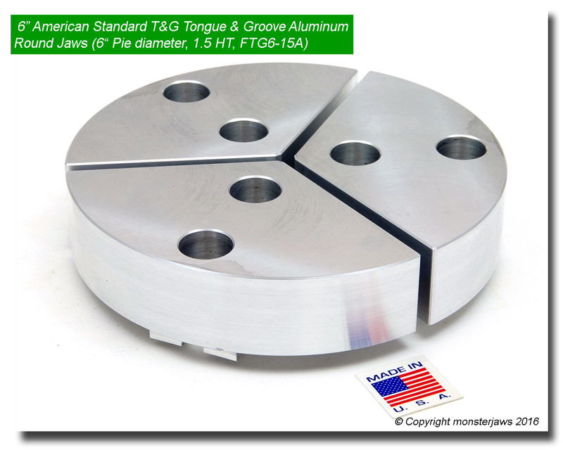 FTG6-15A 6" Aluminum American Standard Tongue & Groove Full Grip Jaws ...