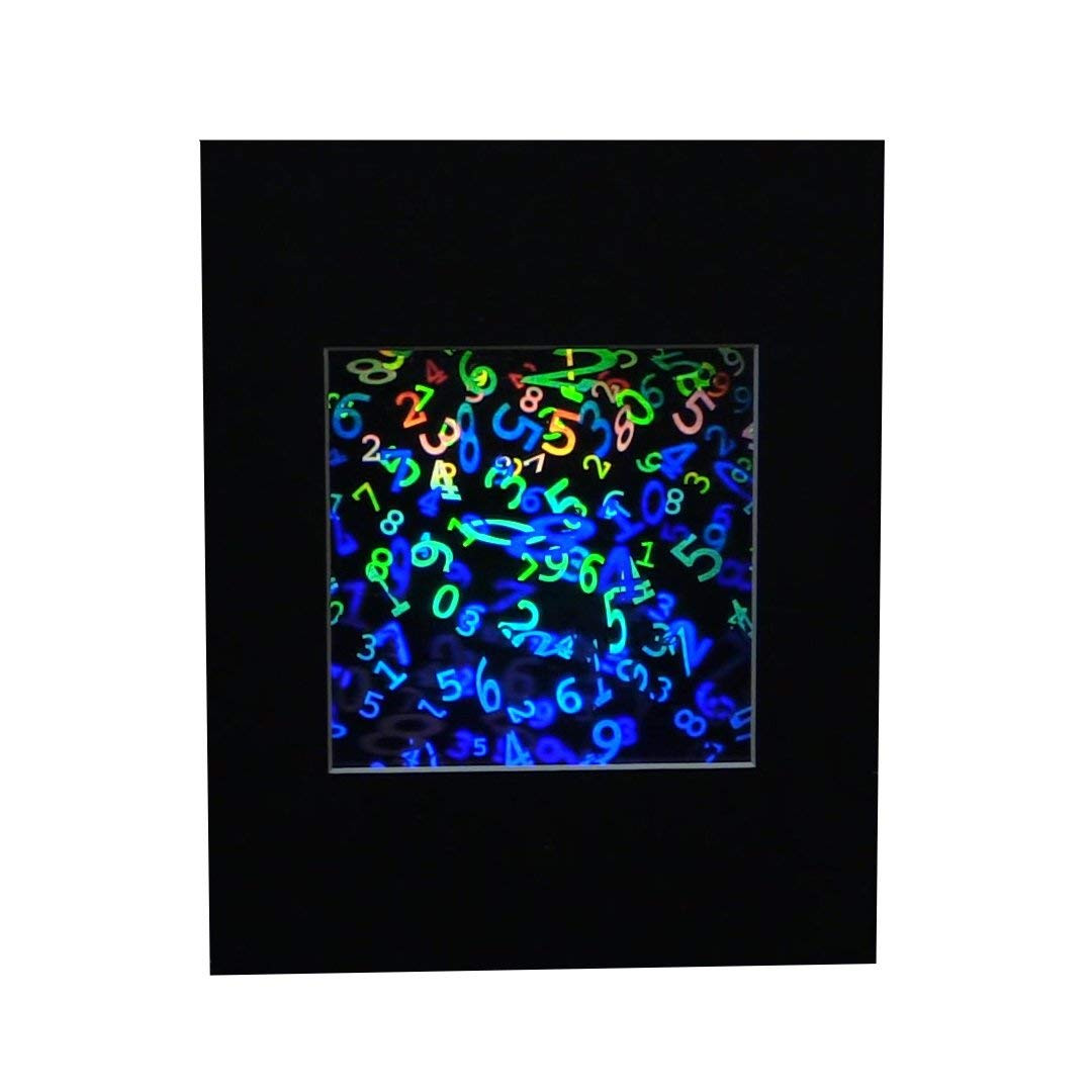3D NUMBERS IN SPACE Hologram Picture(MATTED), Collectible EMBOSSED Type ...
