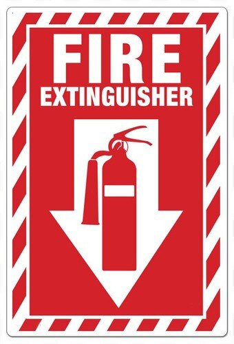 Fire extinguisher sign store