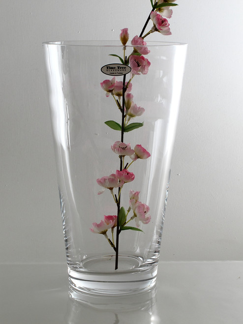 conical glass vase H30cm D17cm
