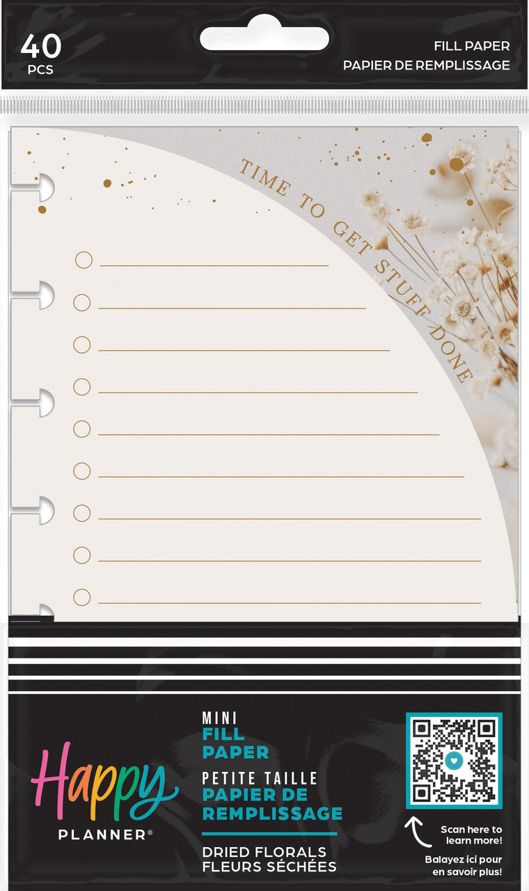 The Happy Planner - Me and My Big Ideas - Mini Refill Note Paper - Dried Florals (Checklist ...