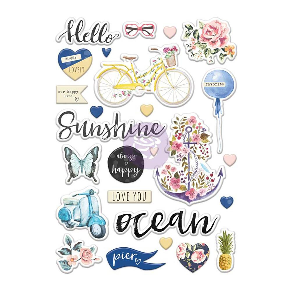 My Prima Planner - Puffy Stickers - St. Tropez - CarefullyCrafted
