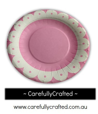 16 Paper Plates - Pink - Flower #PP1 - CarefullyCrafted