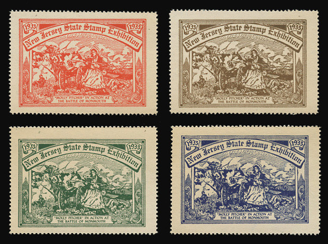 1935 New Jersey State Stamp Exhibition, Perforated - Set of 4 ...