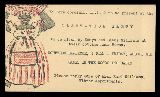 Plantation Party Invitation Card (On Scott #UX27) - Est. period of use ...
