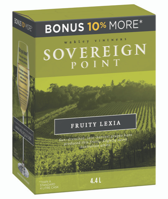 Sovereign Point Fruity Lexia 4 x 4.4lt Casks - Ourcellar.com.au
