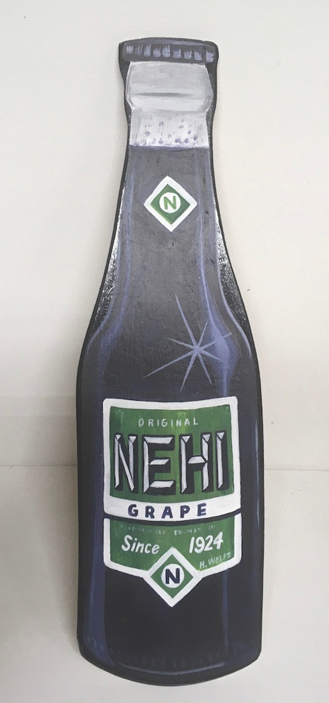 Grape Nehi - Wood Cut-out Bottle - by Heidi Wolfe