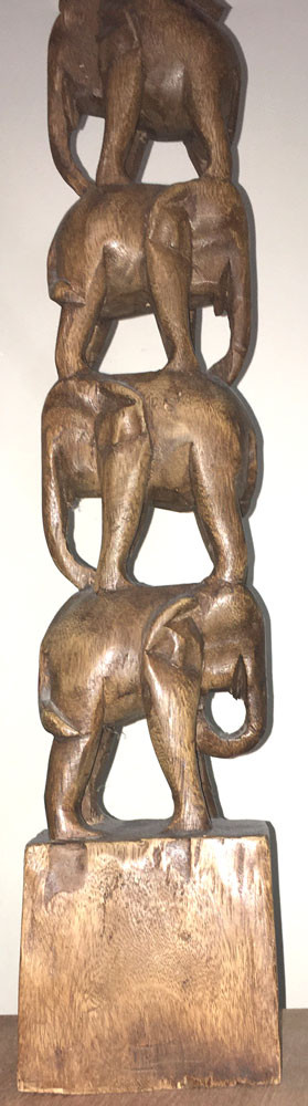 ELEPHANT STACK - 6 HIGH - Wood Carving