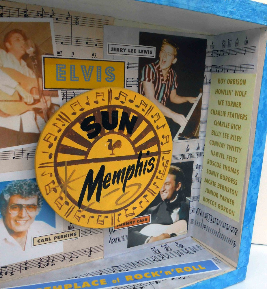 Sun Records Shadow Box -Elvis-Jerry Lee-Carl-Johnny -- by George Borum