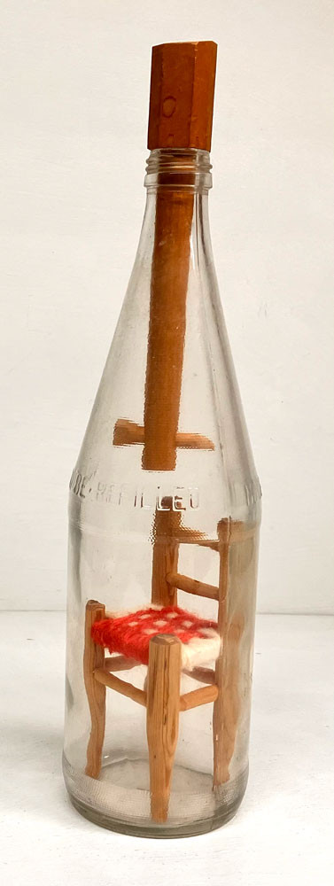 CHAIR - MADE in a HEAVY GLASS BOTTLE- Over 50 years old