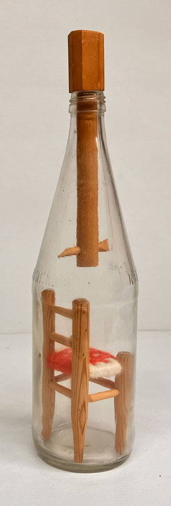 CHAIR - MADE in a HEAVY GLASS BOTTLE- Over 50 years old