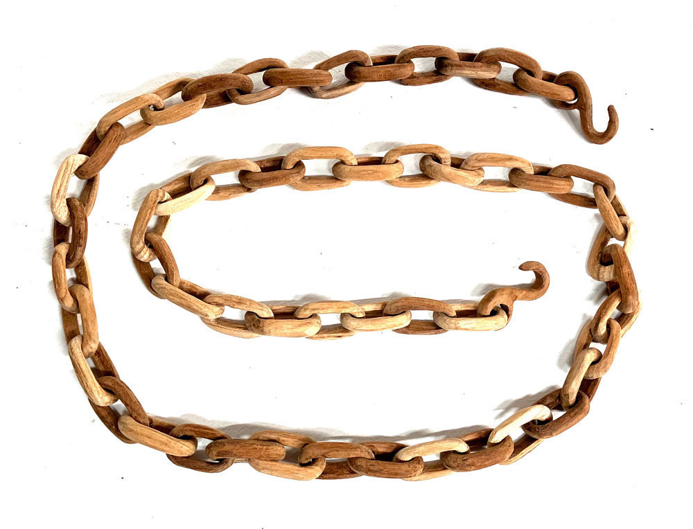 Carved Wood Chain Whimsey - made from one piece of wood