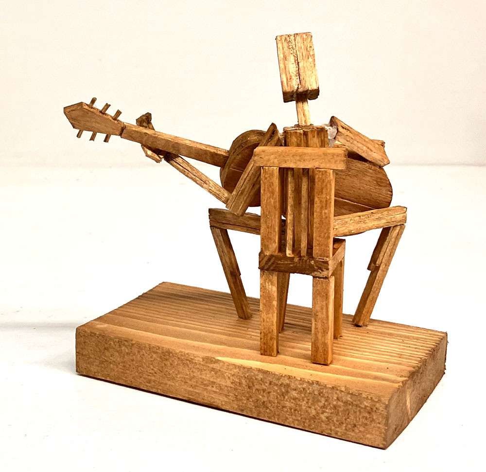 "MATCHSTICK MAN" SITTING PLAYING GUITAR - WHIMSEY