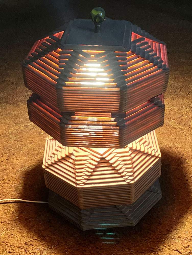 POPSICLE STICK LAMP - (Probably from 50's)