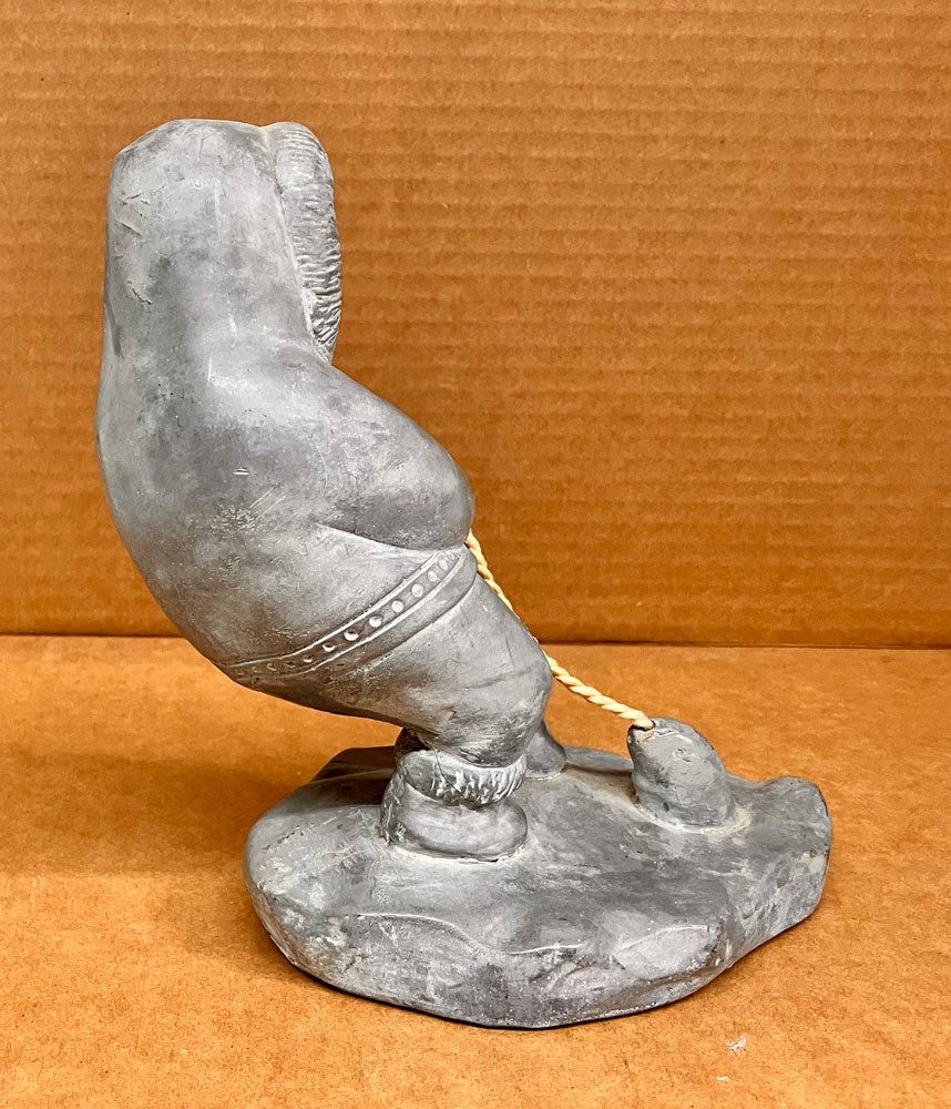 RARE - SEAL HUNTER SOAPSTONE SCULPTURE by ABBOTT-CANADA