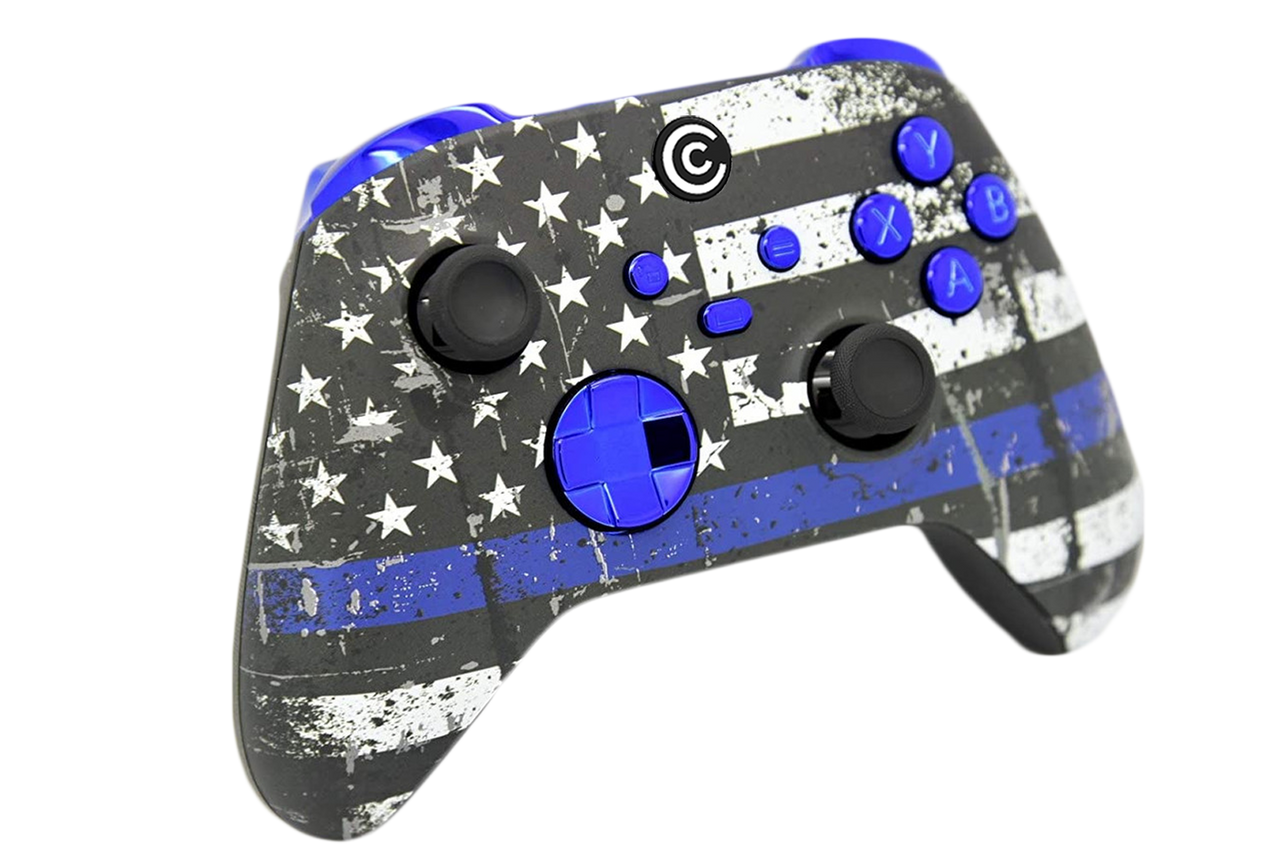 Blue Line W/ Blue Chrome Inserts Xbox Series X/S Custom Controller