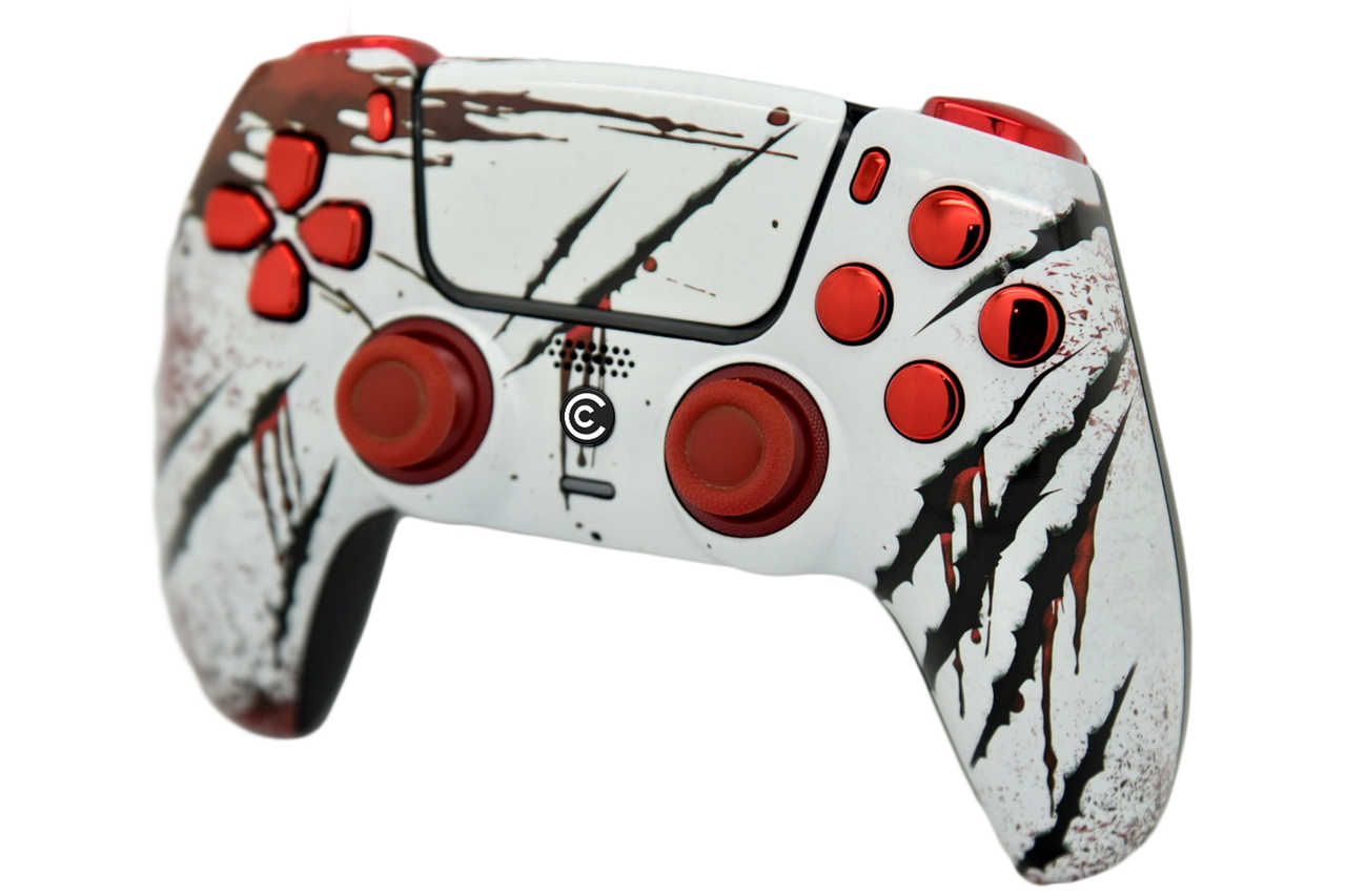 Slasher w/ Red Chrome Inserts Custom Controller For PS5