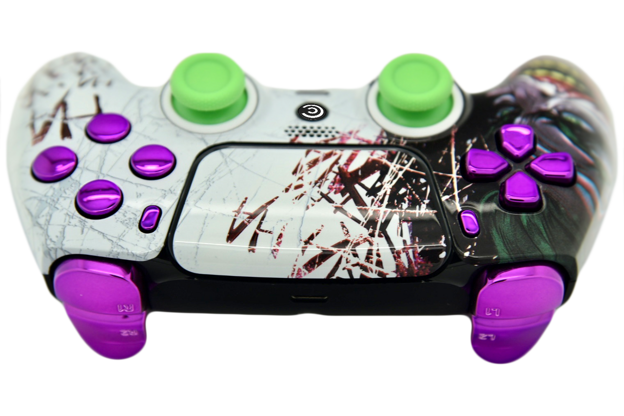 Jokester w/ Purple Chrome Inserts Custom Controller For PS5