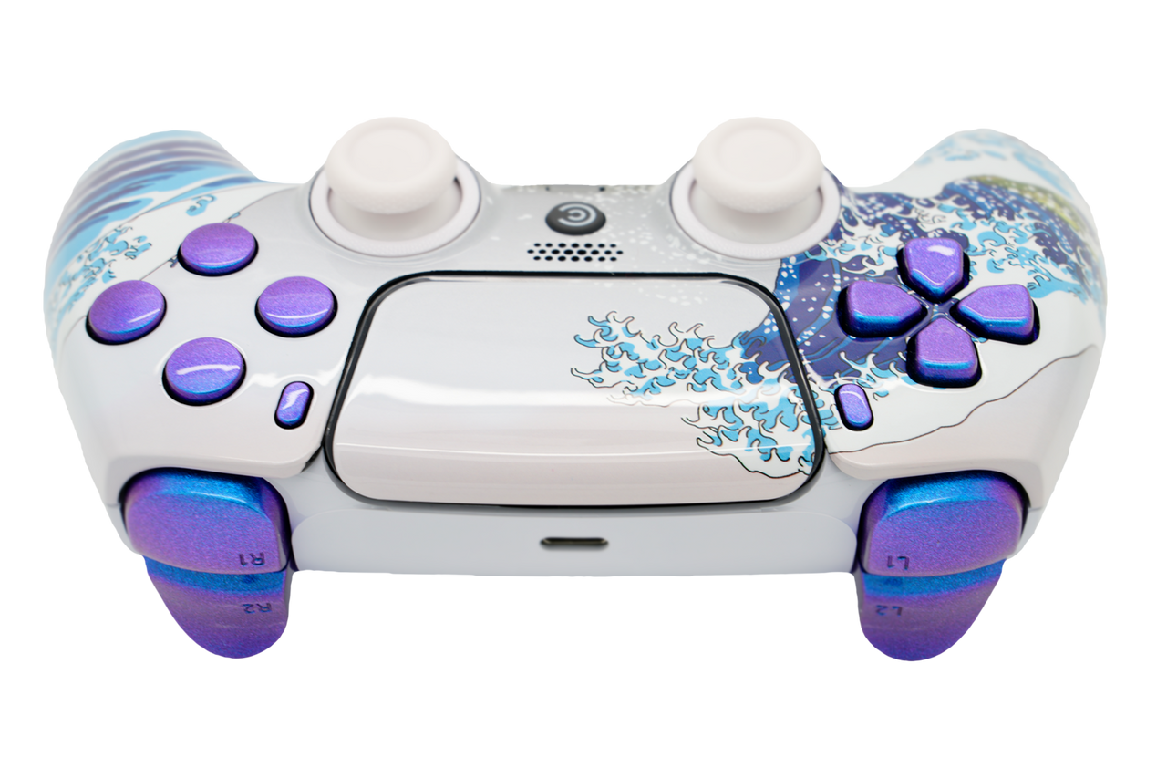Waves & Chameleon Inserts Custom Controller For PS5
