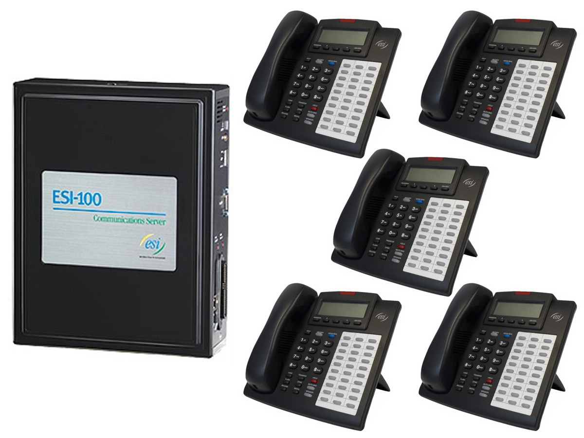 ESI CS-100 Phone System with 48 Key H DFP Phones Bundle