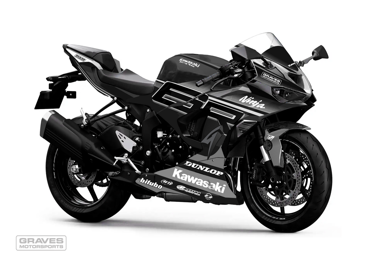 Graves Kawasaki ZX-6R OEM Bodywork Graphics Set - Grayscale