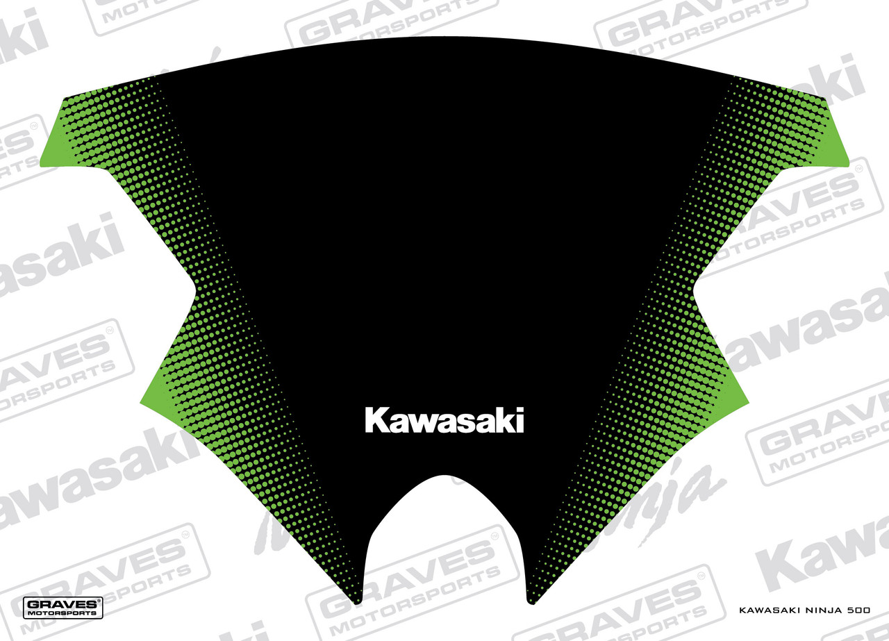 Graves Ninja 500 Zero Gravity Tall Windscreen Sticker - Green