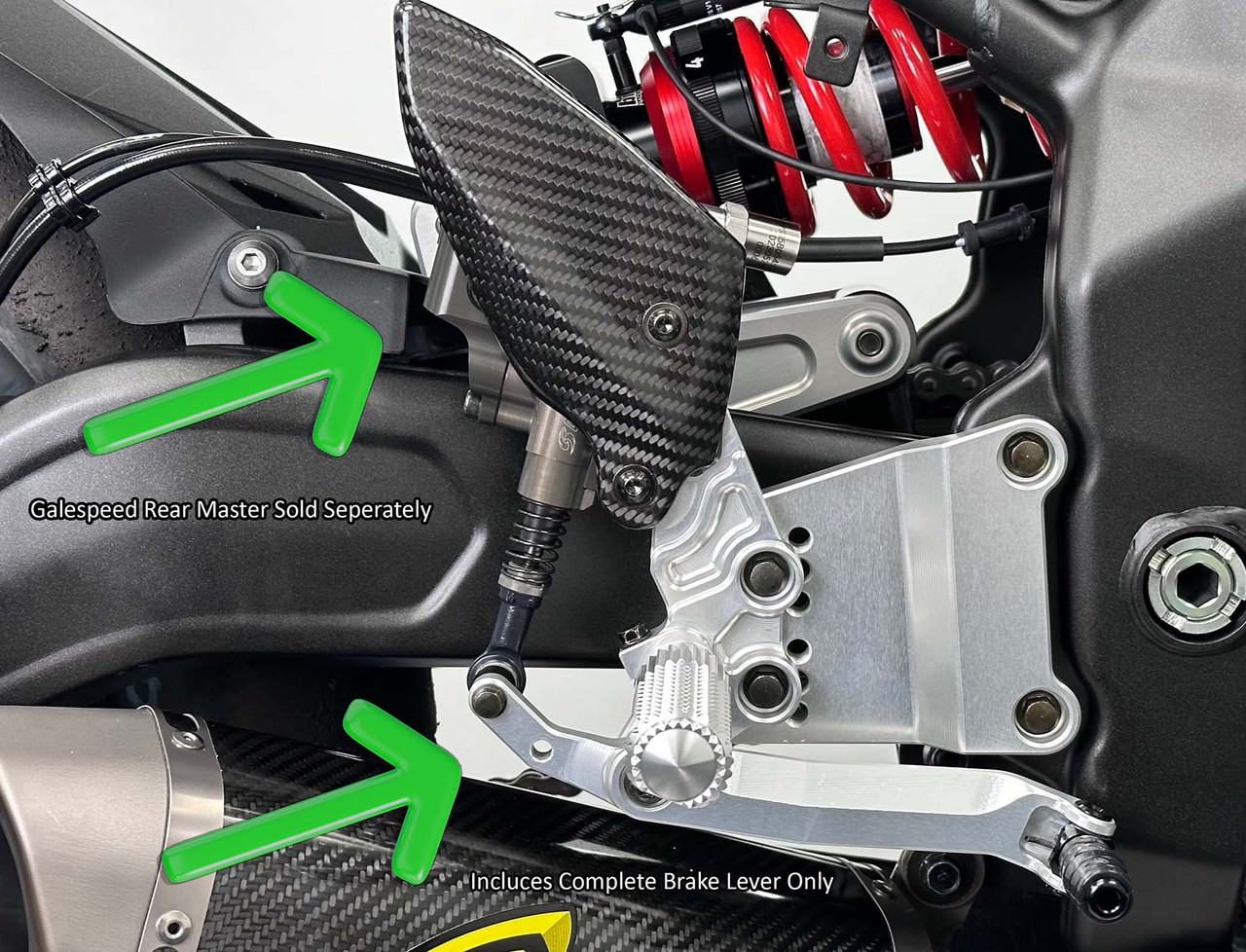 ZX-4RR / ZX-4R Brake Lever Upgrade for Galespeed Rear Master - Silver