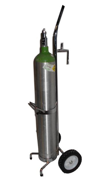 Single Cylinder Adjustable Oxygen Cart With Bed Hook For One D or E (4. ...