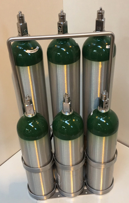 Oxygen Cylinder Carrier Rack For Six D or E (4.38" DIA) Style Oxygen ...