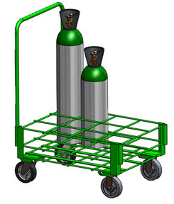 Heavy Duty Oxygen Cylinder Cart for 12 M60/90 (7.25" DIA) Oxygen ...
