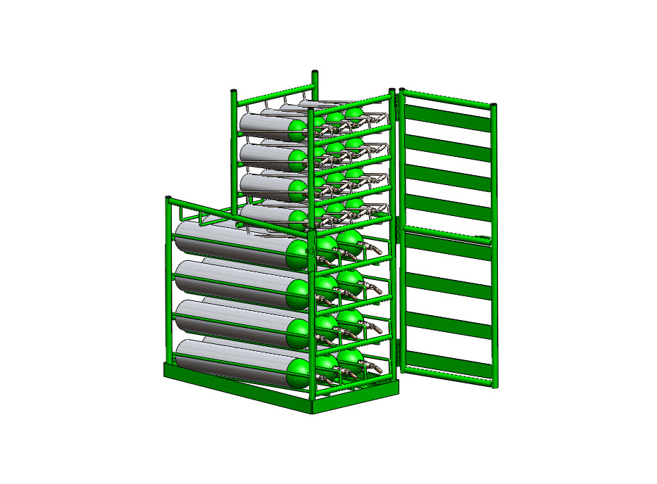 Layered Multi Cylinder Rack with Door for 25 D/E and 35 M6 Cylinders ...