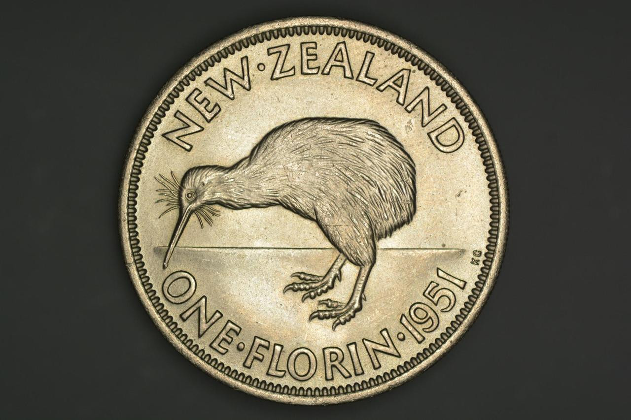 New Zealand - 1951 - Florin - KM18 - Extremely Fine - Oceanic Mint