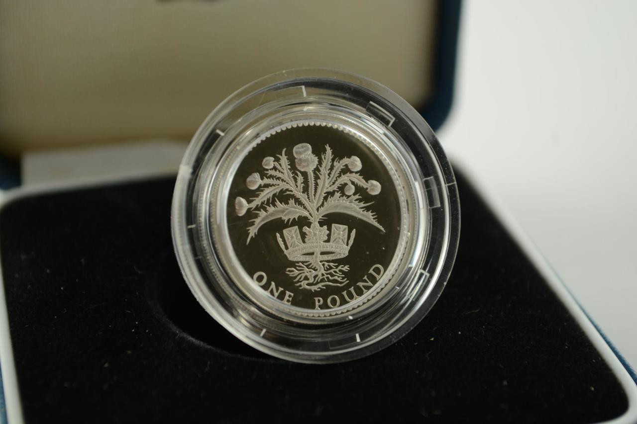 United Kingdom - 1989 - One Pound Silver Proof Coin - Scottish Thistle ...