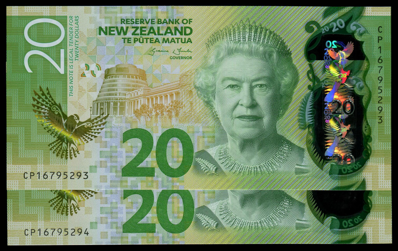 New Zealand - $20 Polymer Note Pair - Wheeler - CP16795293-CP16795294 ...