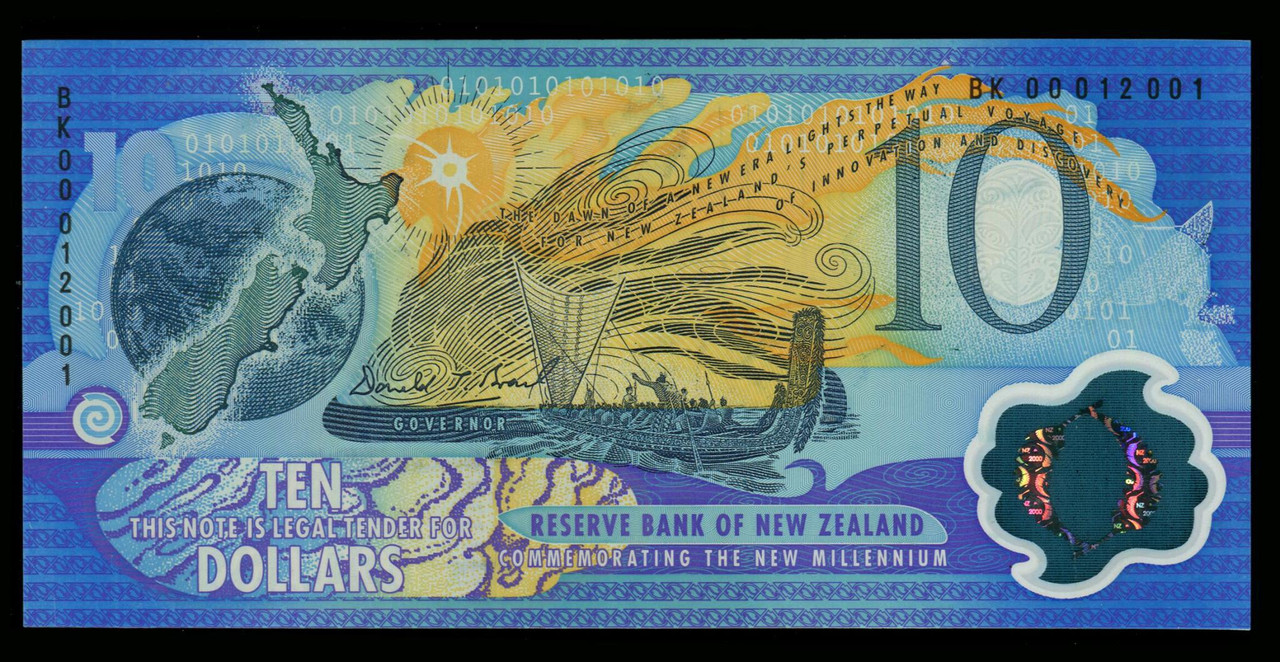 New Zealand - $10 - Millennium Note - Brash - BK00 012001 - Almost ...
