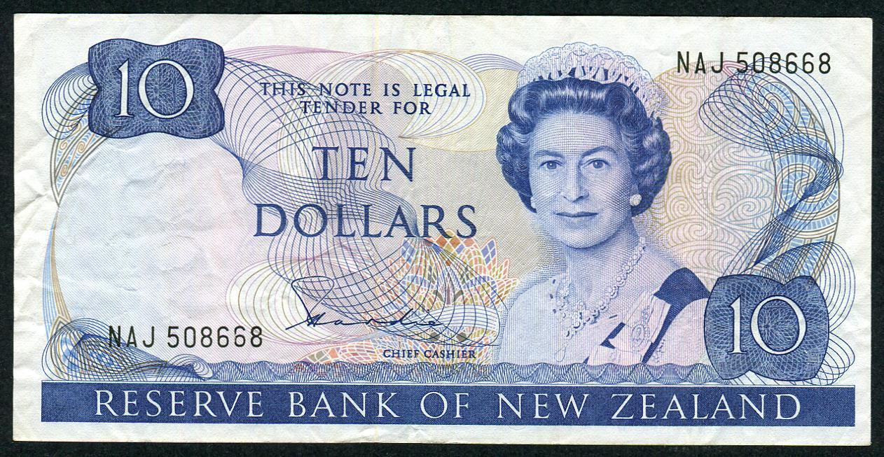 New Zealand - $10 Note - Hardie - NAJ508668 - Extremely Fine - Oceanic Mint