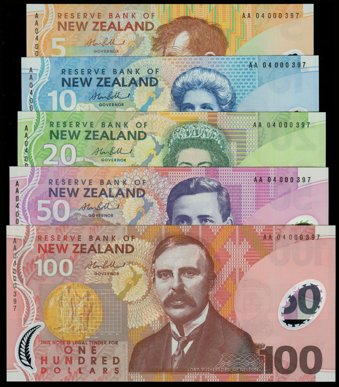 New Zealand - 2004 - Banknote Set - #397 - AA04 000397 - Oceanic Mint